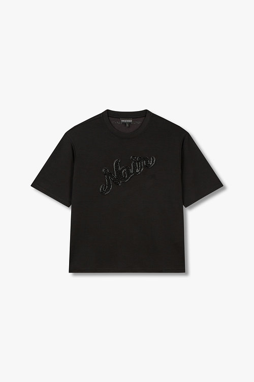 Emporio Armani엠포리오 아르마니 남성 부클 레터링 크루넥 티셔츠 Sivillage 에스아이빌리지