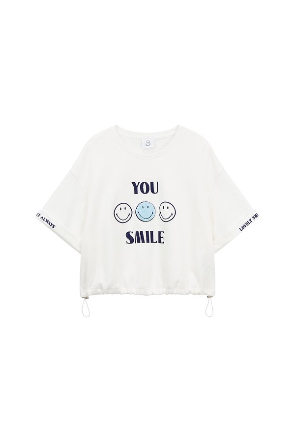 Gcut지컷 리오더 Smiley® 스마일리 부클 로고 티셔츠 Sivillage 에스아이빌리지