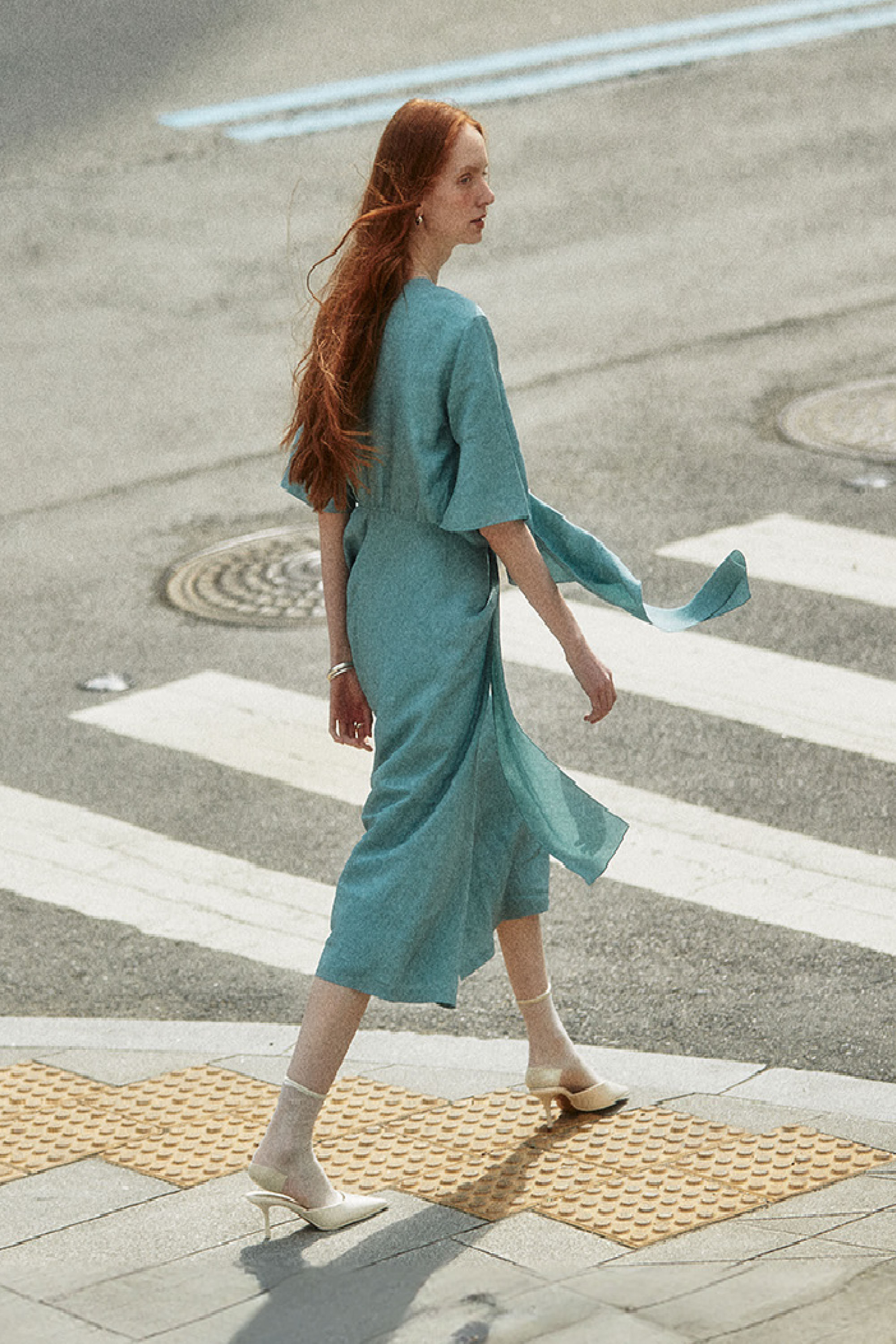 MUSEE(뮤제) LETE ROBE Drape Linen Dress_Classic Mint | S.I.VILLAGE (에스아이빌리지)