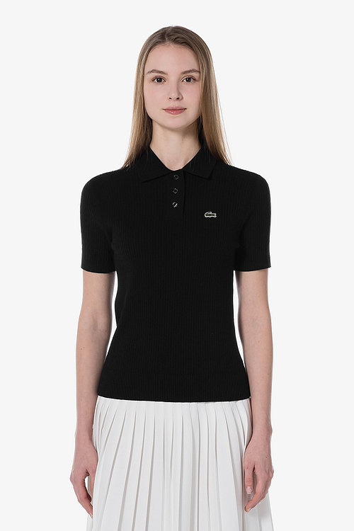 Lacoste라코스테 라코스테 여성 케이블 반팔 폴로 스웨터 Pf497e 54g 031 Sivillage 에스