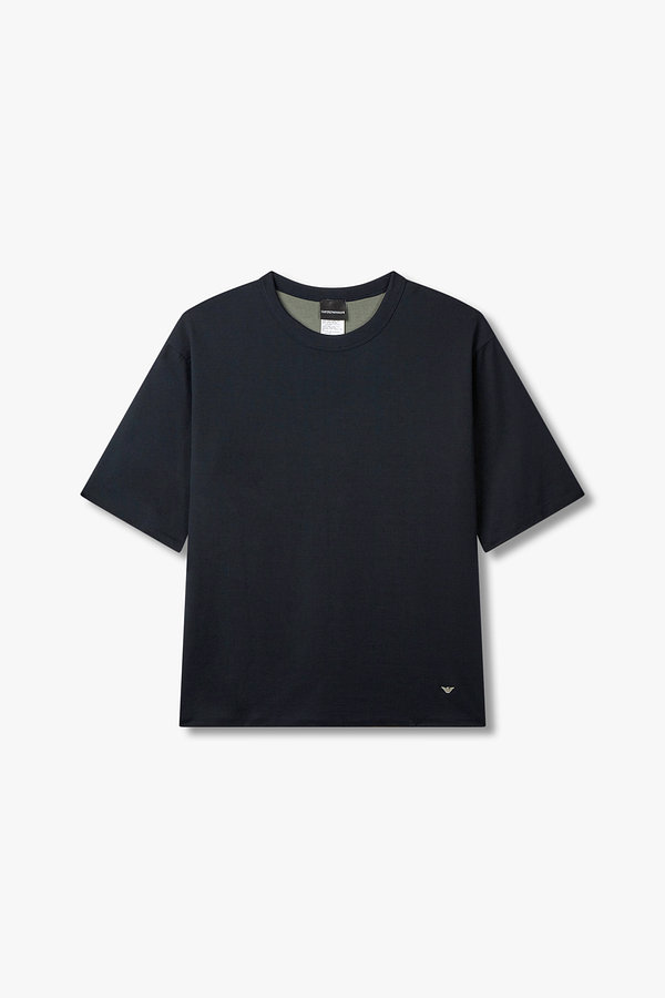 Emporio Armani엠포리오 아르마니 남성 자수 로고 숏 슬리브 티셔츠 Sivillage 에스아이빌리지