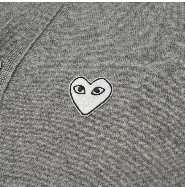 Comme Des Garcons꼼데가르송 꼼데가르송 P1n066 1 Play 플레이 화이트 하트 와펜 울 남성 가디건 S