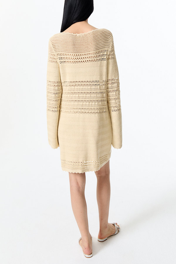 REFORMATION(리포메이션) ★셀럽 착용★ 보트넥 니트 미니 드레스 (Open Knit Mini Dress) | S.I ...