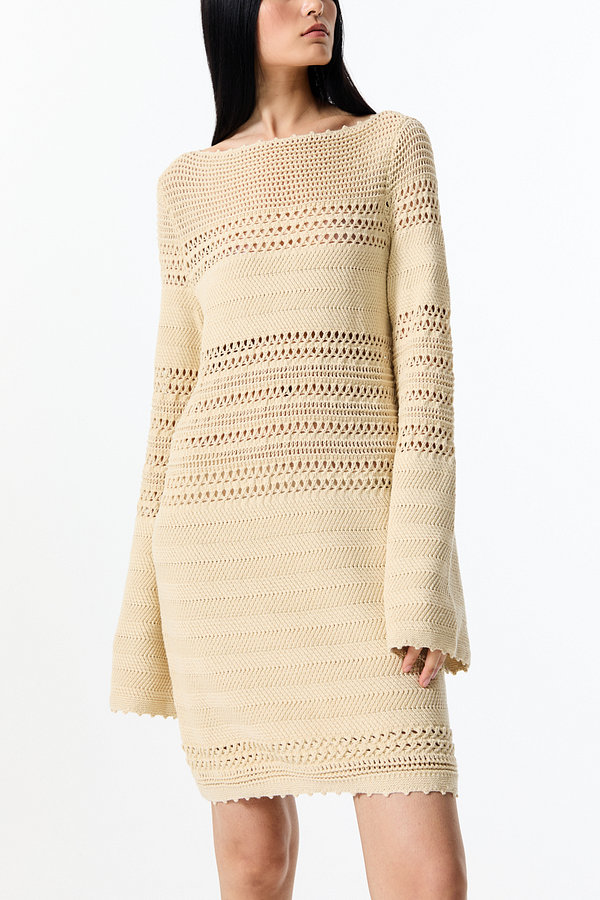 REFORMATION(리포메이션) ★셀럽 착용★ 보트넥 니트 미니 드레스 (Open Knit Mini Dress) | S.I ...