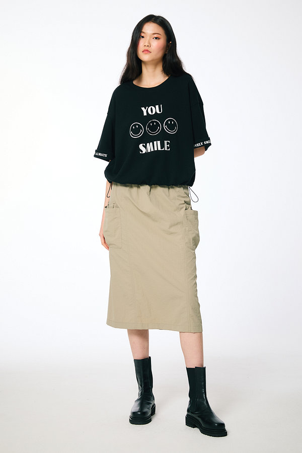 Gcut지컷 Smiley® 스마일리 부클 로고 티셔츠 Sivillage 에스아이빌리지