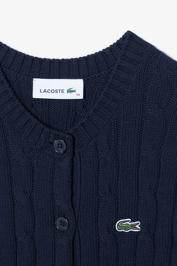 Lacoste라코스테 라코스테 여성 케이블 반팔 가디건 Af013e 54g 166 Sivillage 에스아이빌리지