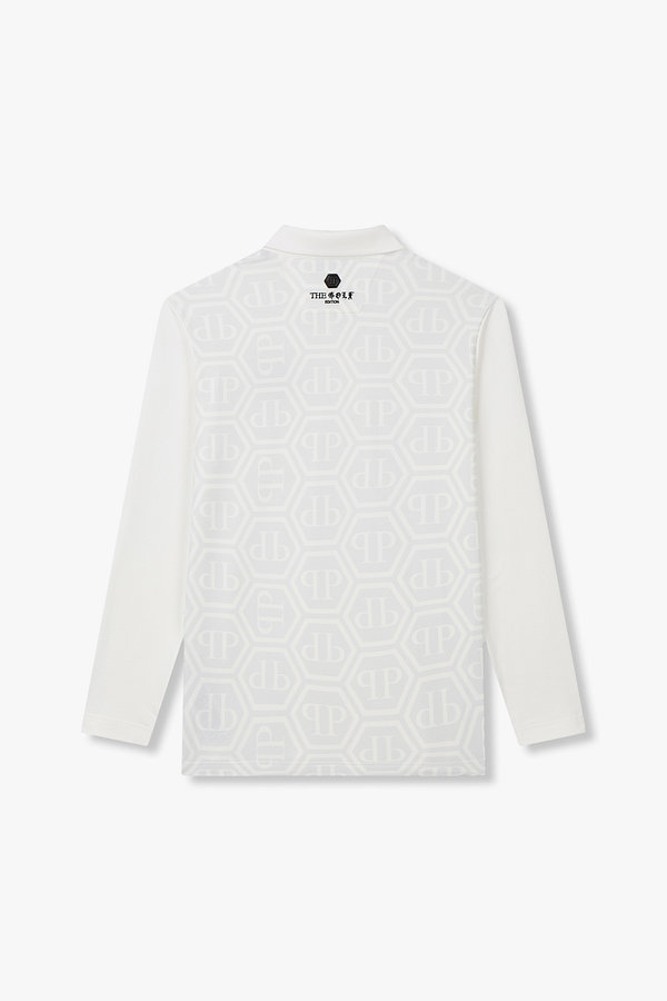 Philipp Plein Golf필립플레인 골프 Men 콘트라스트 그래픽 롱 슬리브 폴로 Sivillage 에스