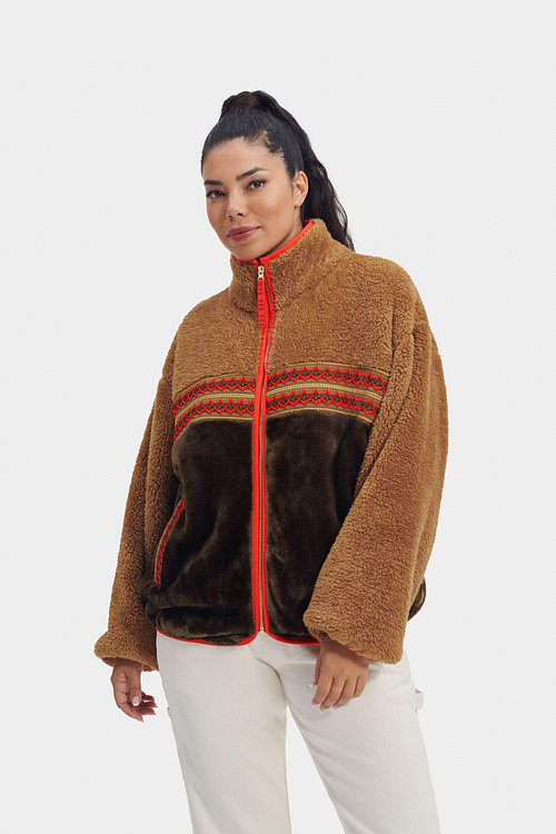 Ugg어그 For Women 셰르파 오버핏 풀짚 자켓마를렌 셰르파 자켓 에이치 브레이드 Sivillage 에스